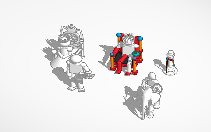 3D design chess character fixed size of 5cm - Tinkercad