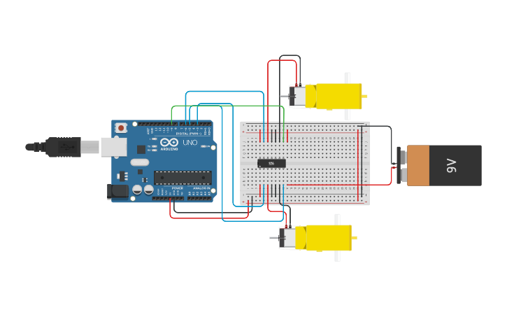 Circuit design Motor Reductor - Tinkercad