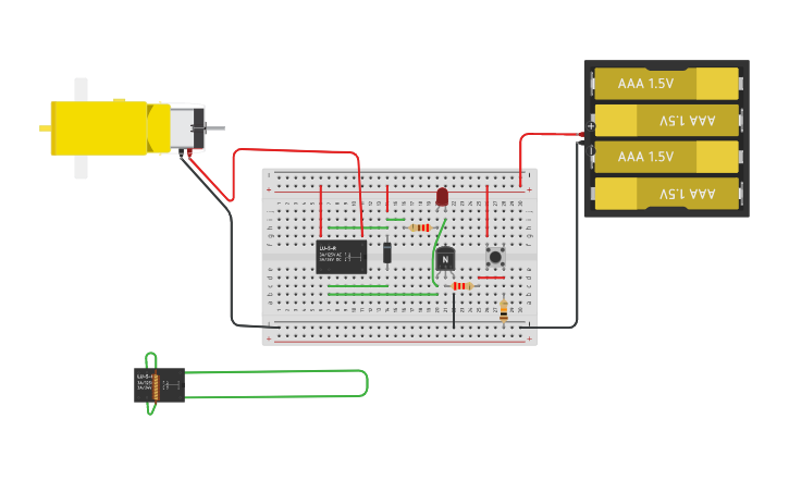 Circuit design Relay Level one - Tinkercad