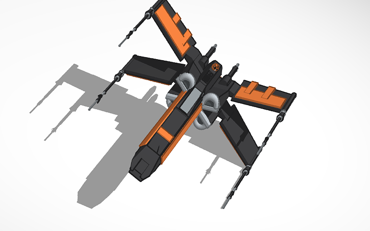 3D design x wings and a tie - Tinkercad