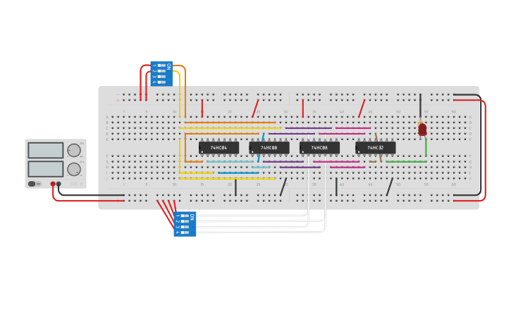 Circuit design 4x1 multiplexer - Tinkercad