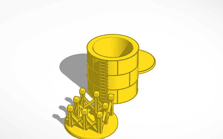 3D design N Scale Large Industrial Storage Tank - Tinkercad