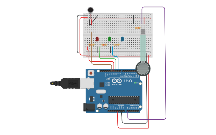 Circuit design Código com atuador - Tinkercad