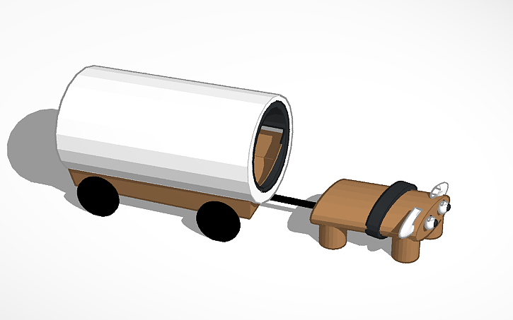3D design Oregon trail wagon - Tinkercad