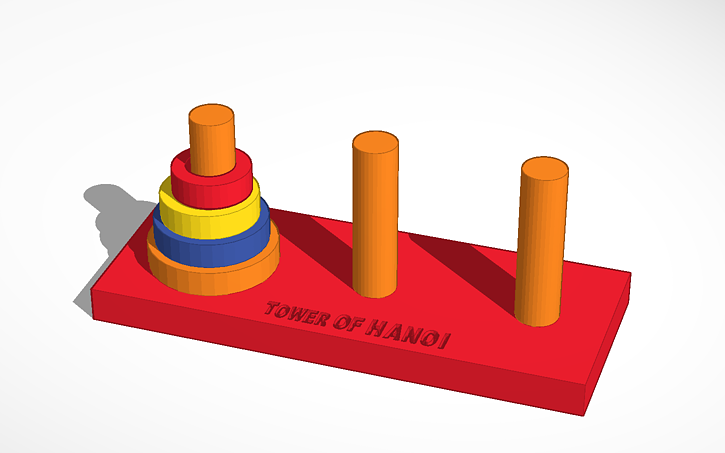3D design Tower of Hanoi - Tinkercad