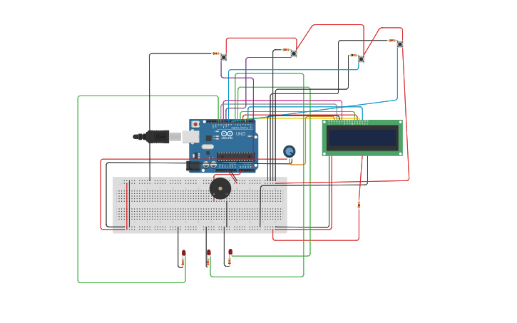 Circuit design Medicine Reminder Box - Tinkercad