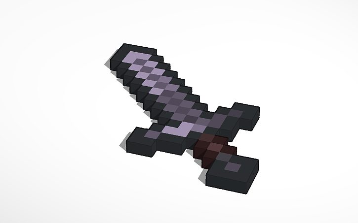 3D design MINECRAFT NETHERITE SWORD - Tinkercad