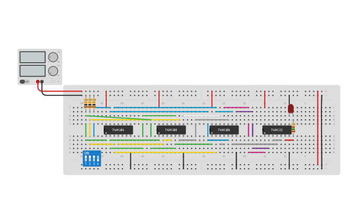 Circuit design AED Simulación Tp4.2 - Problema 1 | Tinkercad