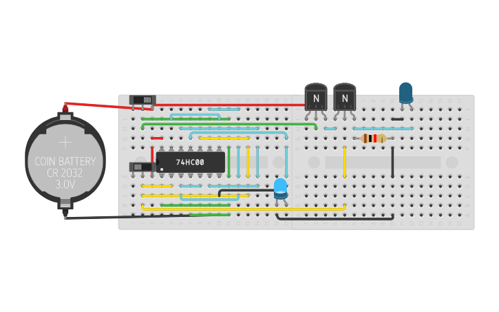 Circuit Design 2 Bit Binary Half Adder Tinkercad