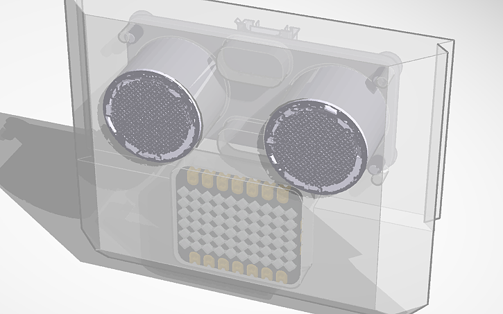 3D design Ottodiy: Faceplate HC-SR04 & 6x10 RGB Matrix - Tinkercad