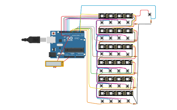 Circuit design Jogo da Memória | Tinkercad