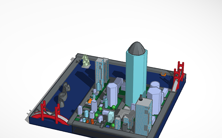 3D design city scape - Tinkercad