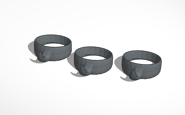 3D design skyrim bone hawk rings - Tinkercad