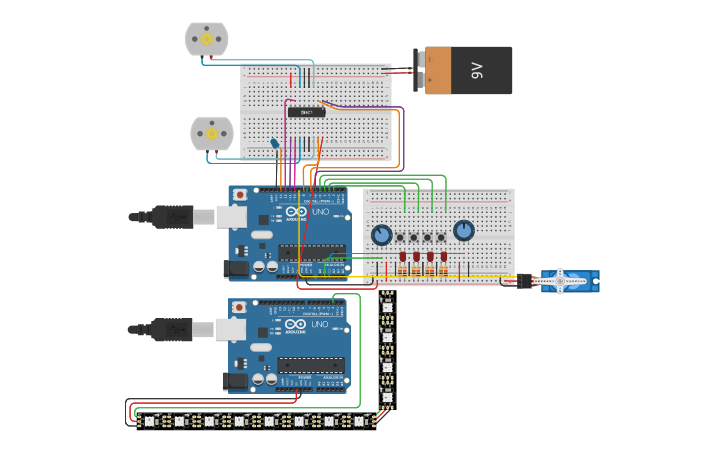 Circuit design motor driver | Tinkercad