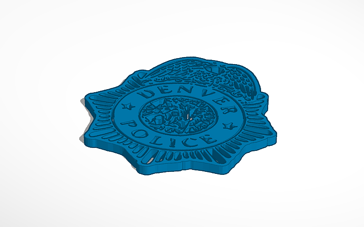 3D design Denver Police Logo SVG - Tinkercad