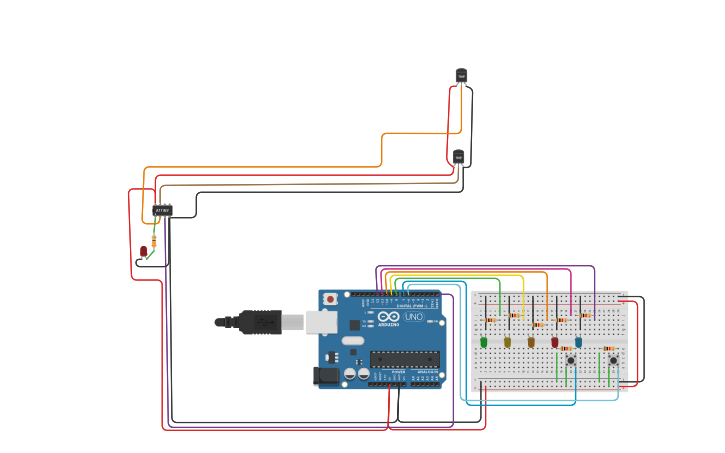 Circuit Design Copy Of Feux De Plage Avec Capteur Tinkercad