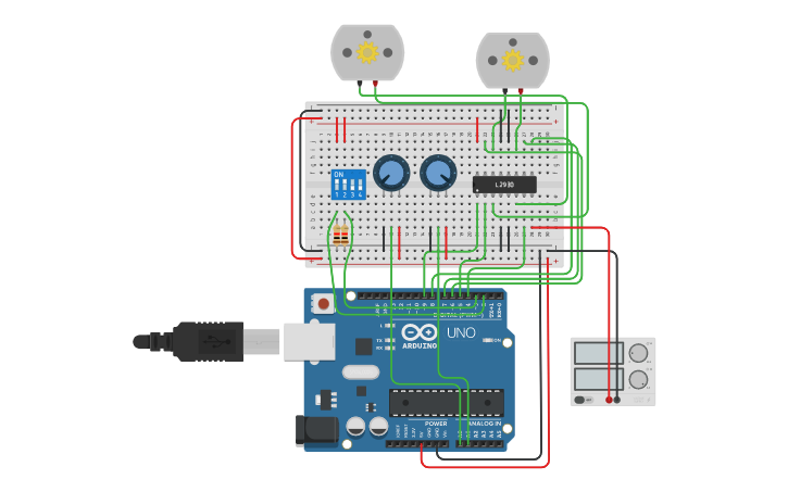 Circuit design AC4: Using Transistors and Driving Motors | Tinkercad