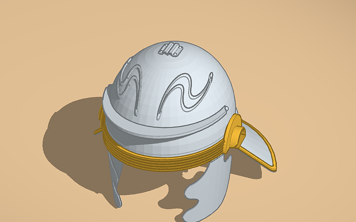 3D design Roman Gallic Helmet - Tinkercad