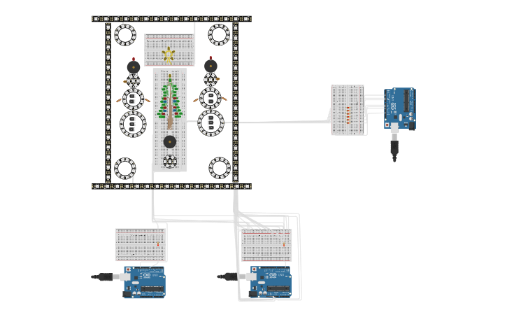 Circuit design Holiday Light Show: Sajan Mahilrajan | Tinkercad