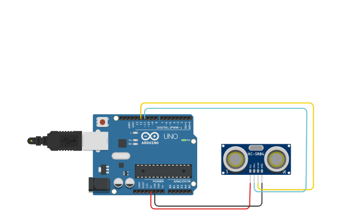 Circuit design Ultrasonic Sensor Lab - Tinkercad