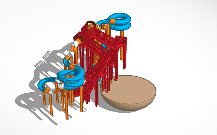 3D design tube waterslide - Tinkercad