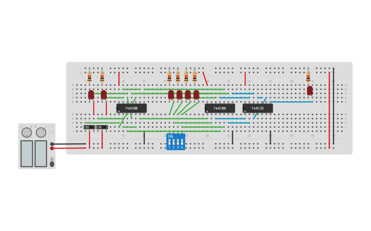 Circuit design 4 : 1 Multiplexer | Tinkercad