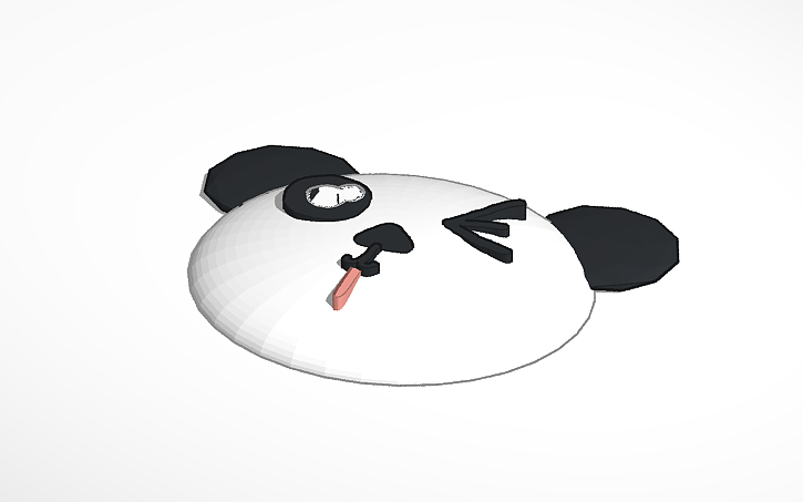 3D design Cute Panda Face - Tinkercad