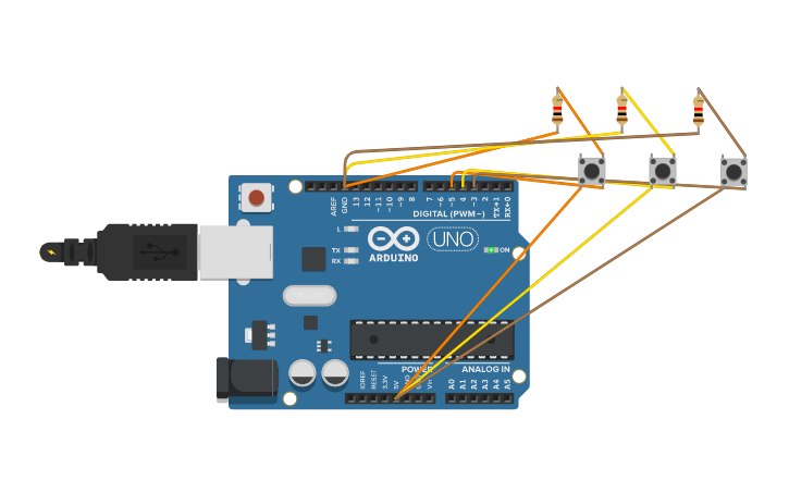 Circuit design Rock Paper and Scissors | Tinkercad