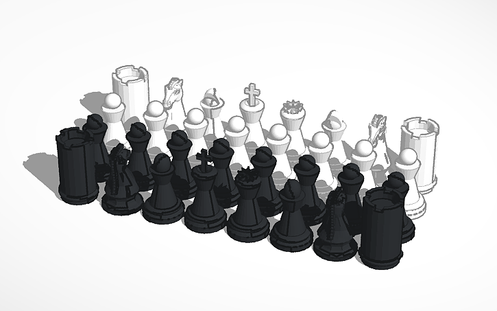 3D design chess pieces - Tinkercad