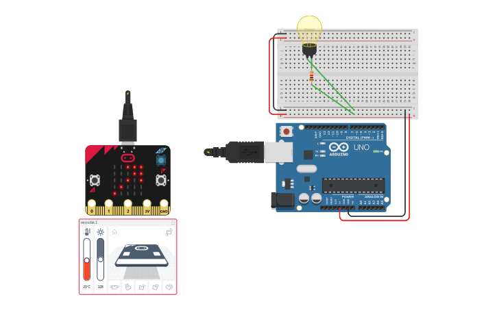 Circuit design Micro bit e Arduino | Tinkercad