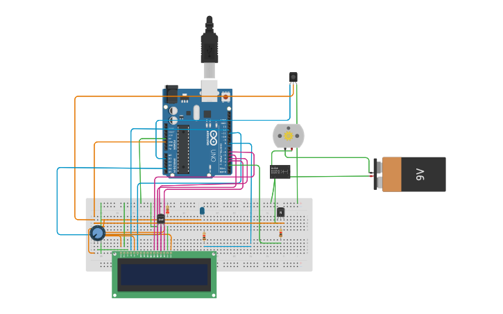 Circuit design Automatic Soil Moisture Sensor - Tinkercad