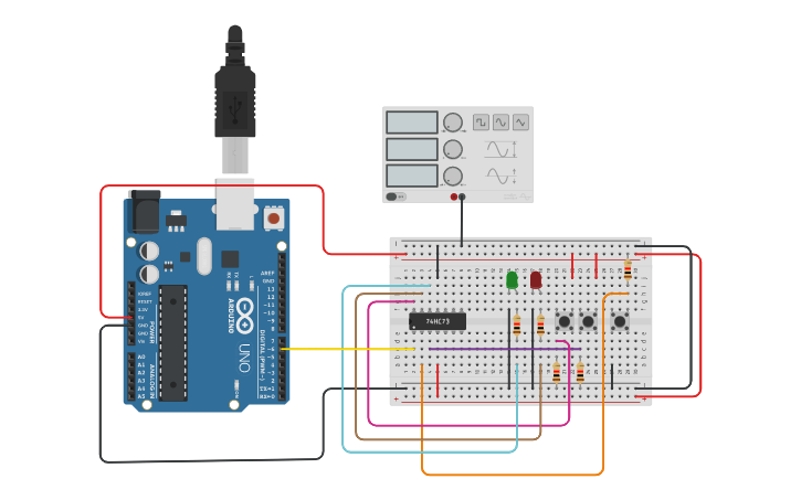 Circuit design Flip Flop | Tinkercad