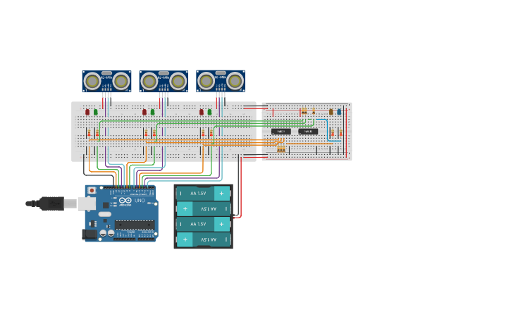 Circuit design Parking Lot - Tinkercad