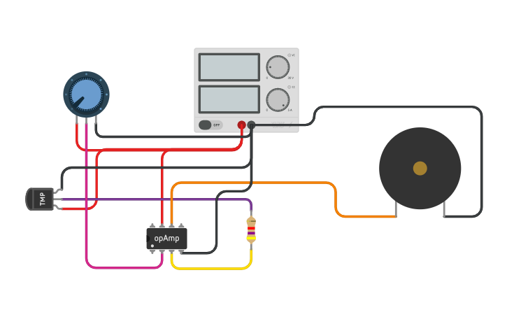Circuit design Fire Alarm - Tinkercad