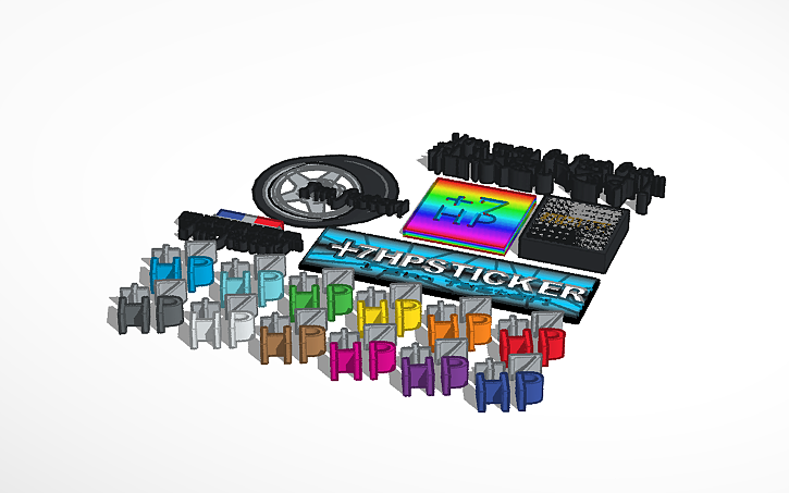 3D design +7HP Stickers - Tinkercad