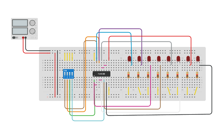 Circuit design AND GATE 4 INPUT - Tinkercad