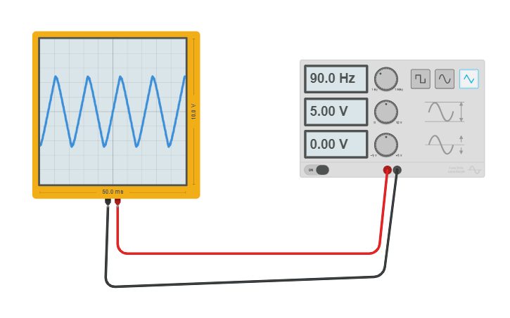 Circuit design Function generator and oscilloscope - Tinkercad