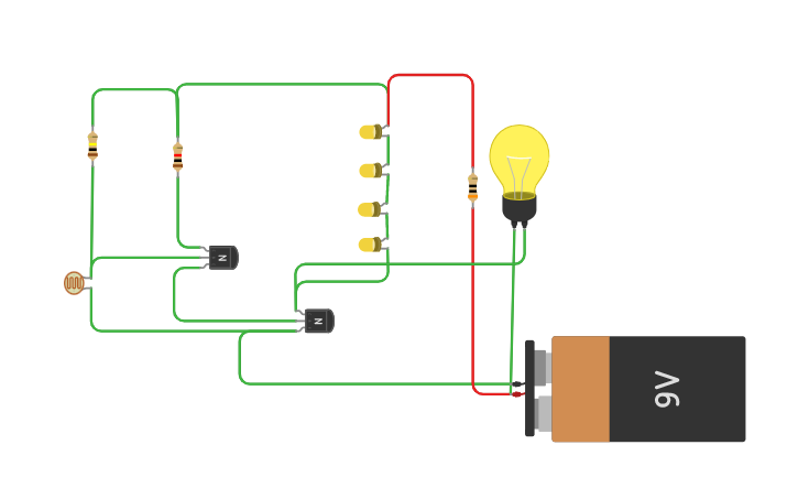 Circuit design smart street light system - Tinkercad