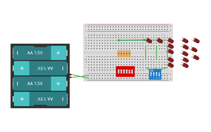 Circuit design Elec2: 3x5 LED Matrix - Template | Tinkercad