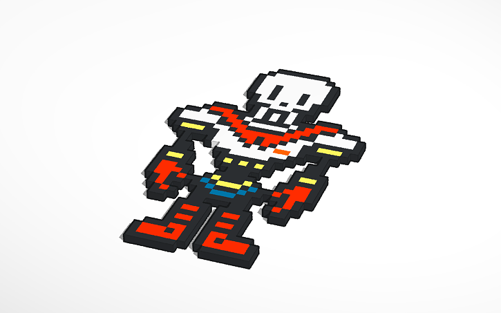 3D design Undertale pixel art-Papyrus | Tinkercad