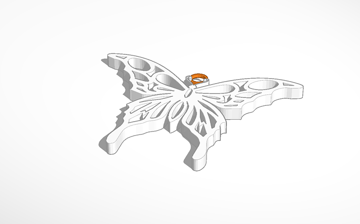 3D design Butterfly Keychain - Tinkercad