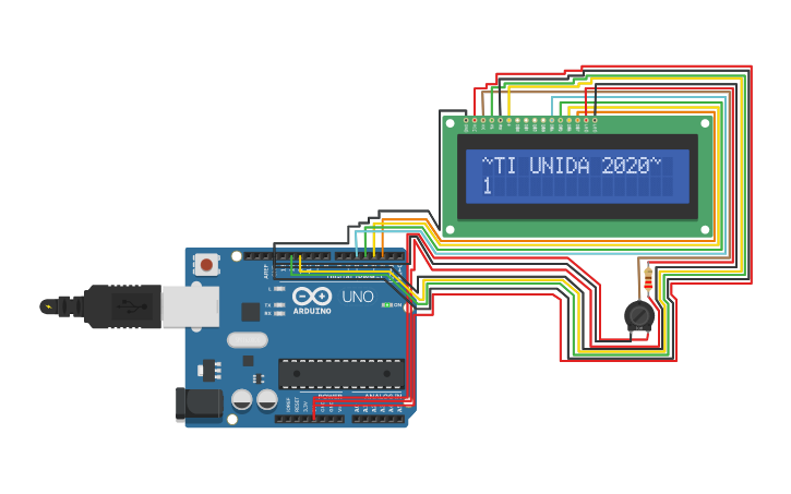 Circuit design LCD - Tinkercad