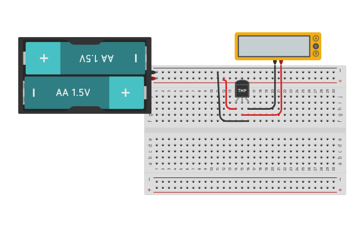 Circuit design temperature sensor - Tinkercad