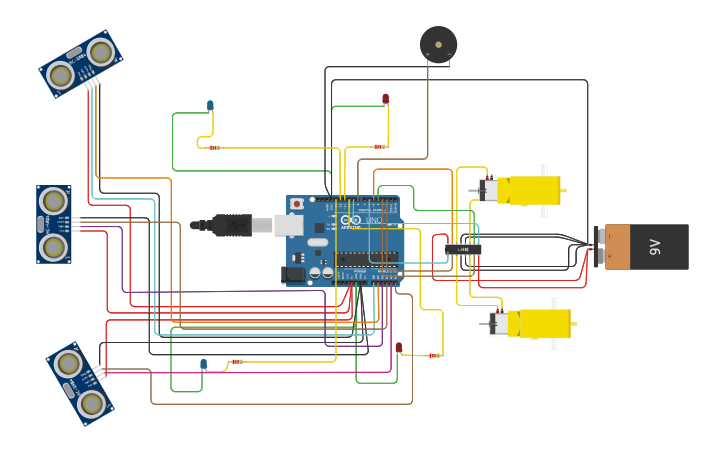 Circuit design Carro-Codigo 2.0 - Tinkercad