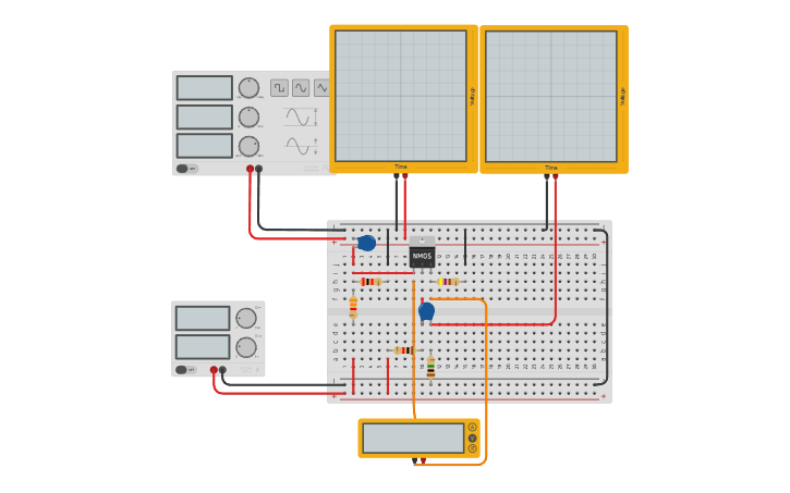 Circuit design Amplifier MOSFET - Tinkercad