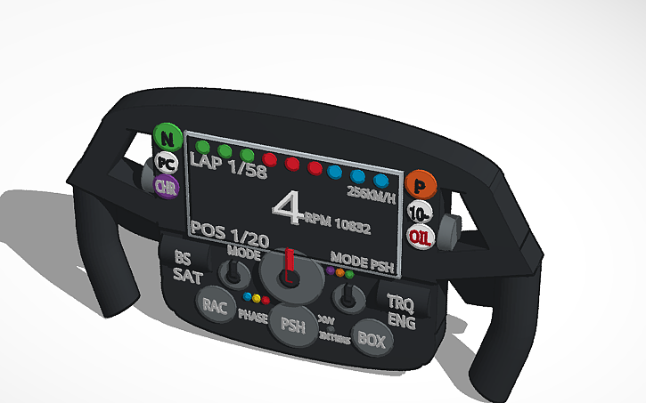3D design f1-75 steering wheel - Tinkercad
