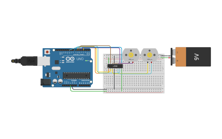 Circuit design Motor drive photo - Tinkercad