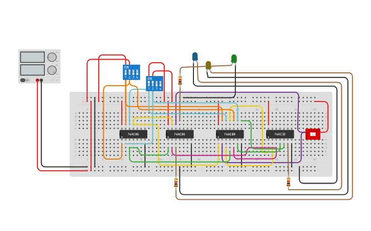 Circuit design 2 bit Carry look ahead adder CO - Tinkercad Circuit design 2 bit Carry look ahead adder CO - Tinkercad