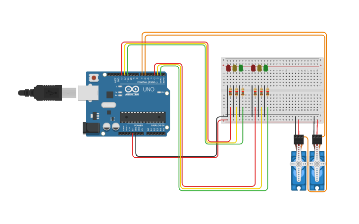 Circuit design Practica de Leds+Servomotor Arquitectura Hardware ...