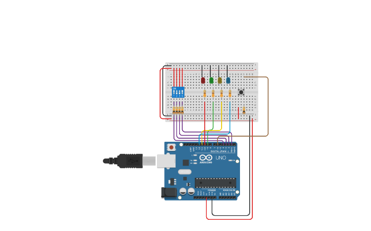 Circuit design LED DIP SWITCH - Tinkercad